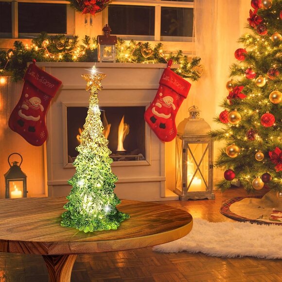 Holiday | New 11inch Tabletop Christmas Tree Batteryoperated Glitter ...